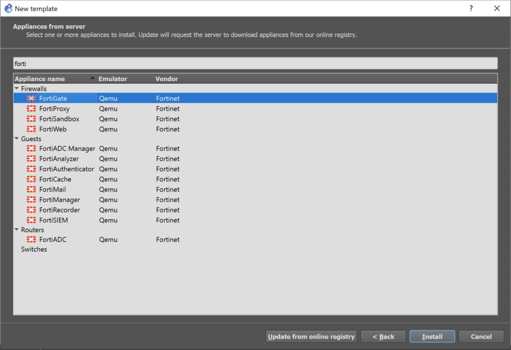 Adding FortiGate to GNS3 – Networking Lab